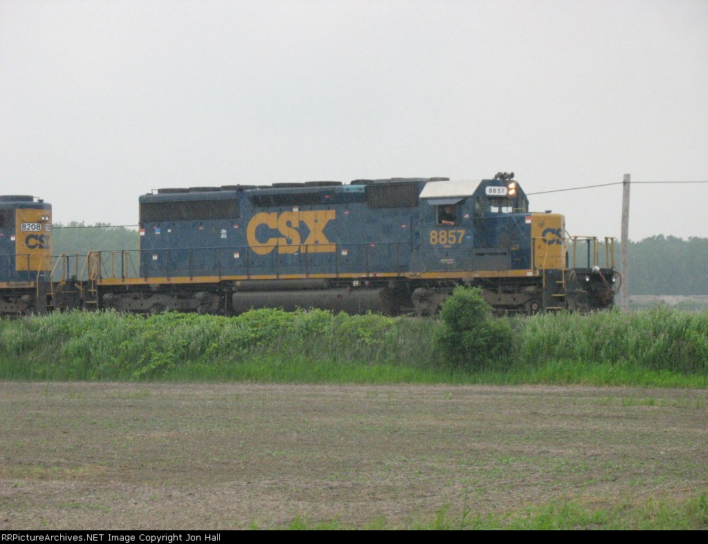 CSX 8857 in the rain